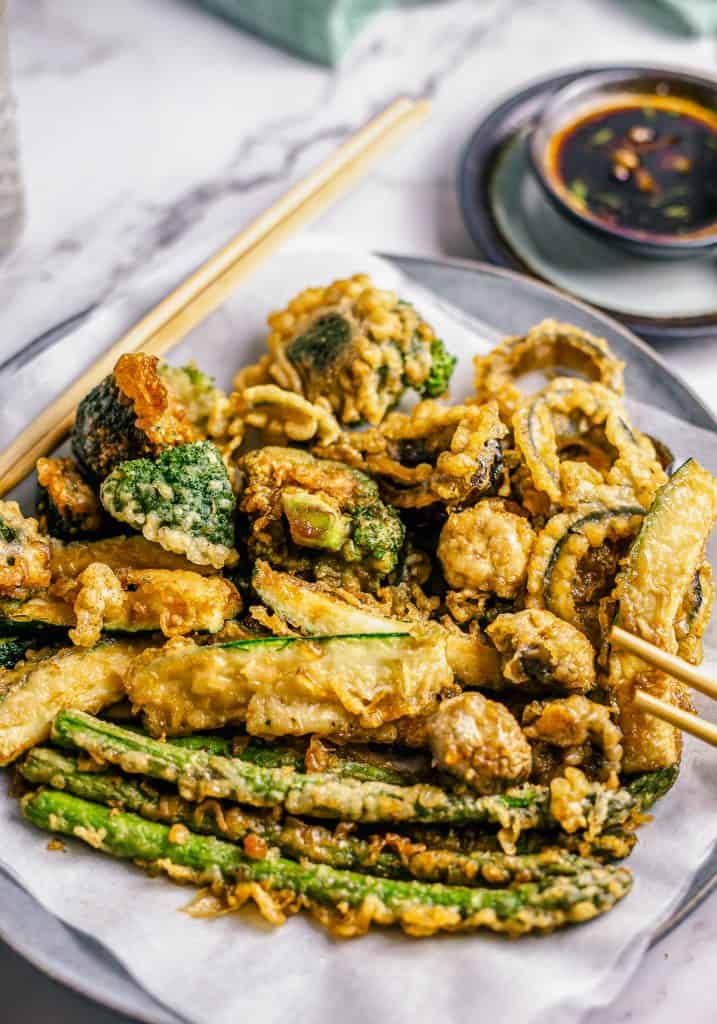 Crispy Tempura Vegetables Recipe (With Soy Dipping Sauce) - This Silly ...