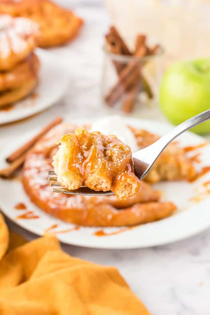Homemade Caramel Apple Funnel Cake Recipe