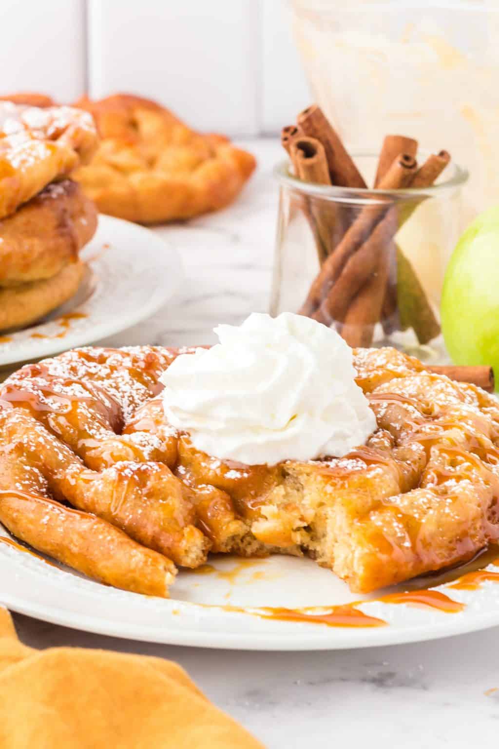 Homemade Caramel Apple Funnel Cake Recipe