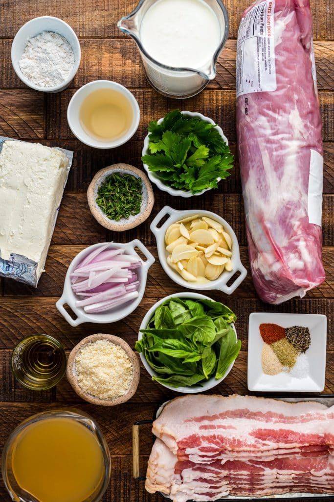 Stuffed Pork Loin with Cream Sauce
