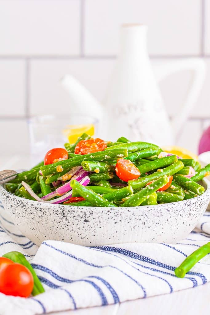 Marinated Cold String Bean Salad Recipe with Tomatoes