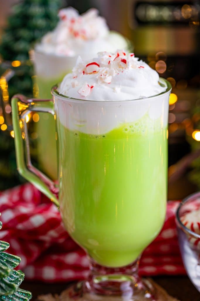 Slow Cooker Grinch Hot Cocoa (Christmas Drink Recipe)