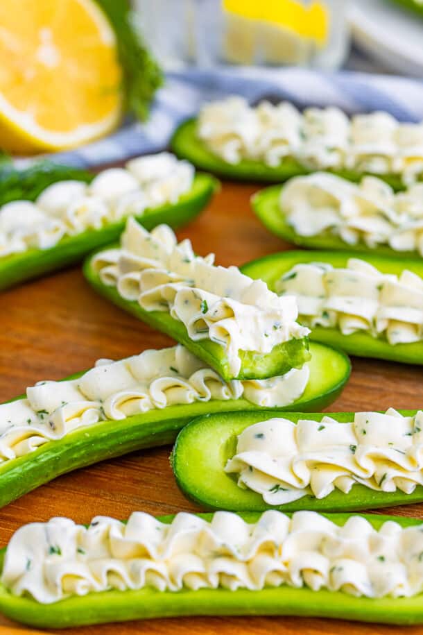 Easy Dill Cream Cheese Cucumber Boats