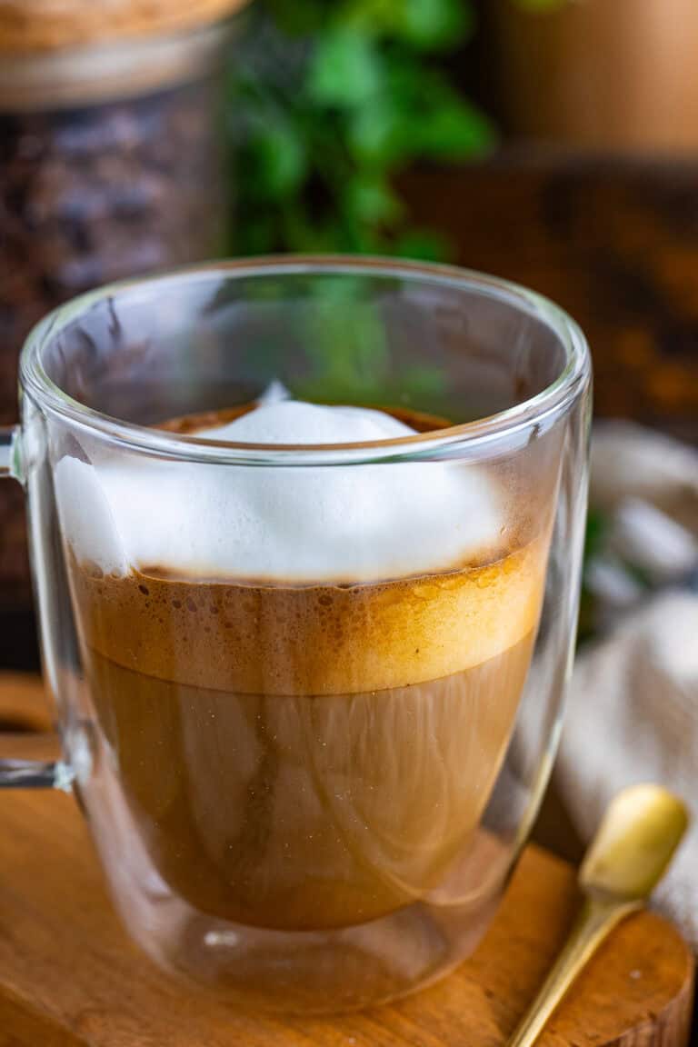 Homemade Flat White Coffee Drink