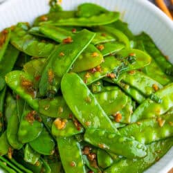 Quick Snow Peas Recipe with Garlic and Ginger