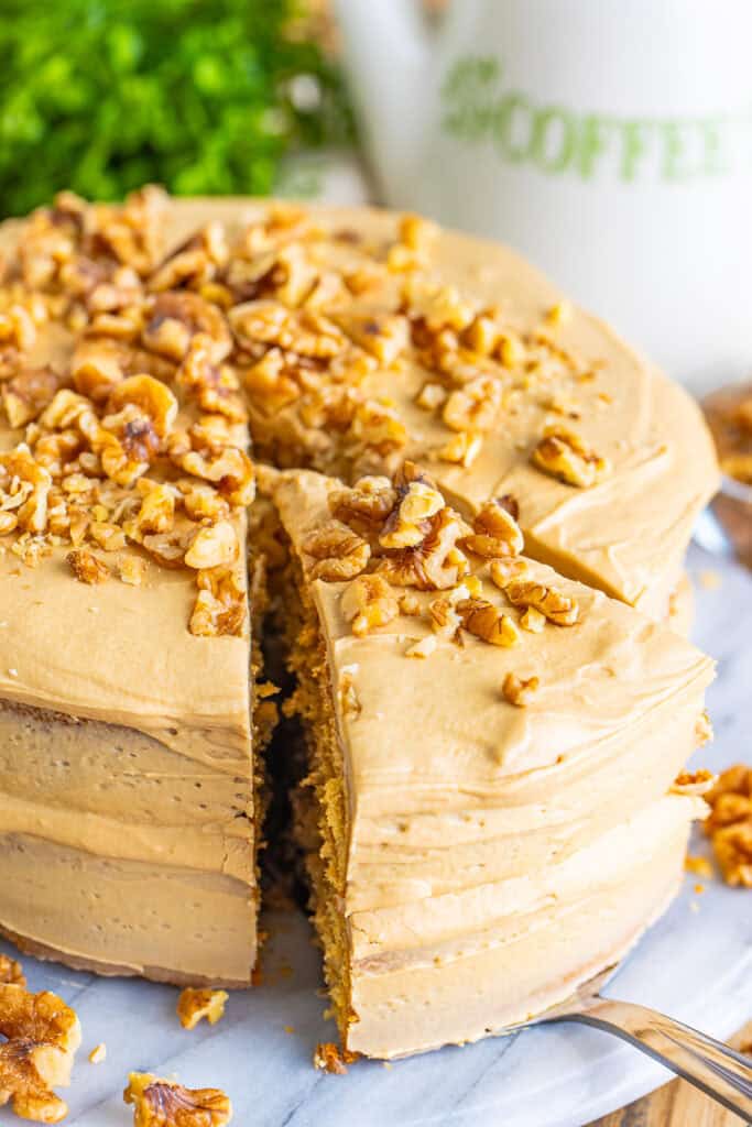 Coffee Walnut Sponge Cake Recipe